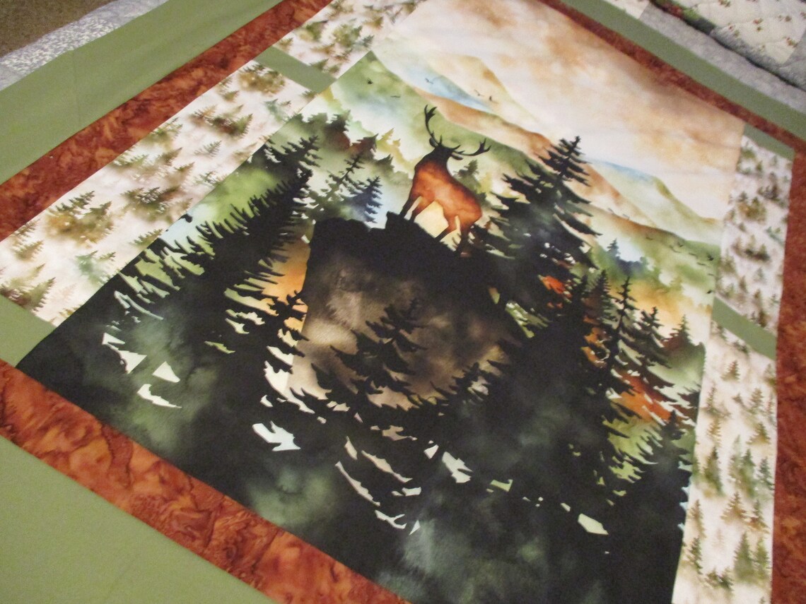 Unfinished Quilt Top Woodland Quilt Top Elk Quilt Top Lap - Etsy
