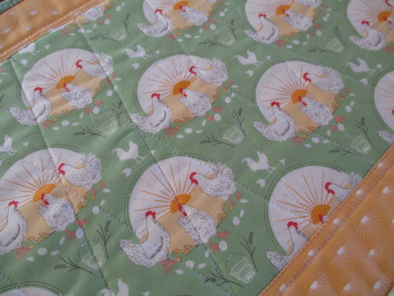 Quilted Table Runner Chicken Table Runner Rooster Table Runner | Etsy