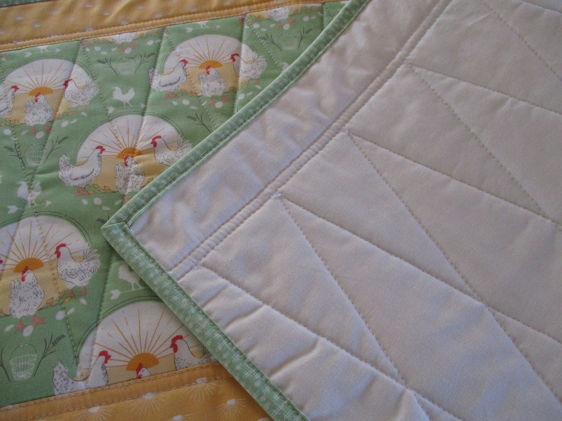 Quilted Table Runner Chicken Table Runner Rooster Table Runner | Etsy