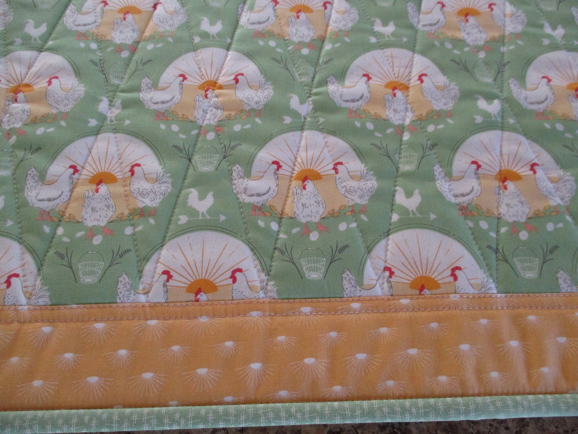 Quilted Table Runner Chicken Table Runner Rooster Table Runner | Etsy