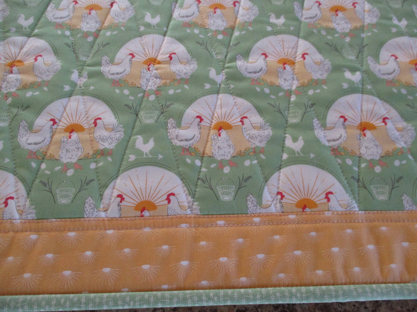 Quilted Table Runner Chicken Table Runner Rooster Table Runner | Etsy