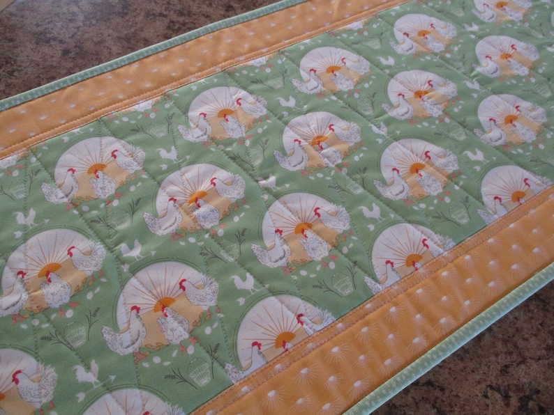 Quilted Table Runner Chicken Table Runner Rooster Table Runner | Etsy