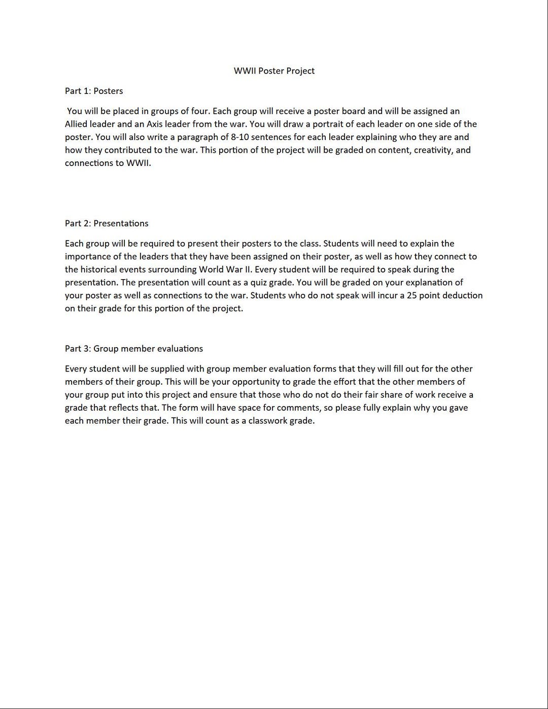 Free WWII Leaders Poster Project | Middle School World History Group ...