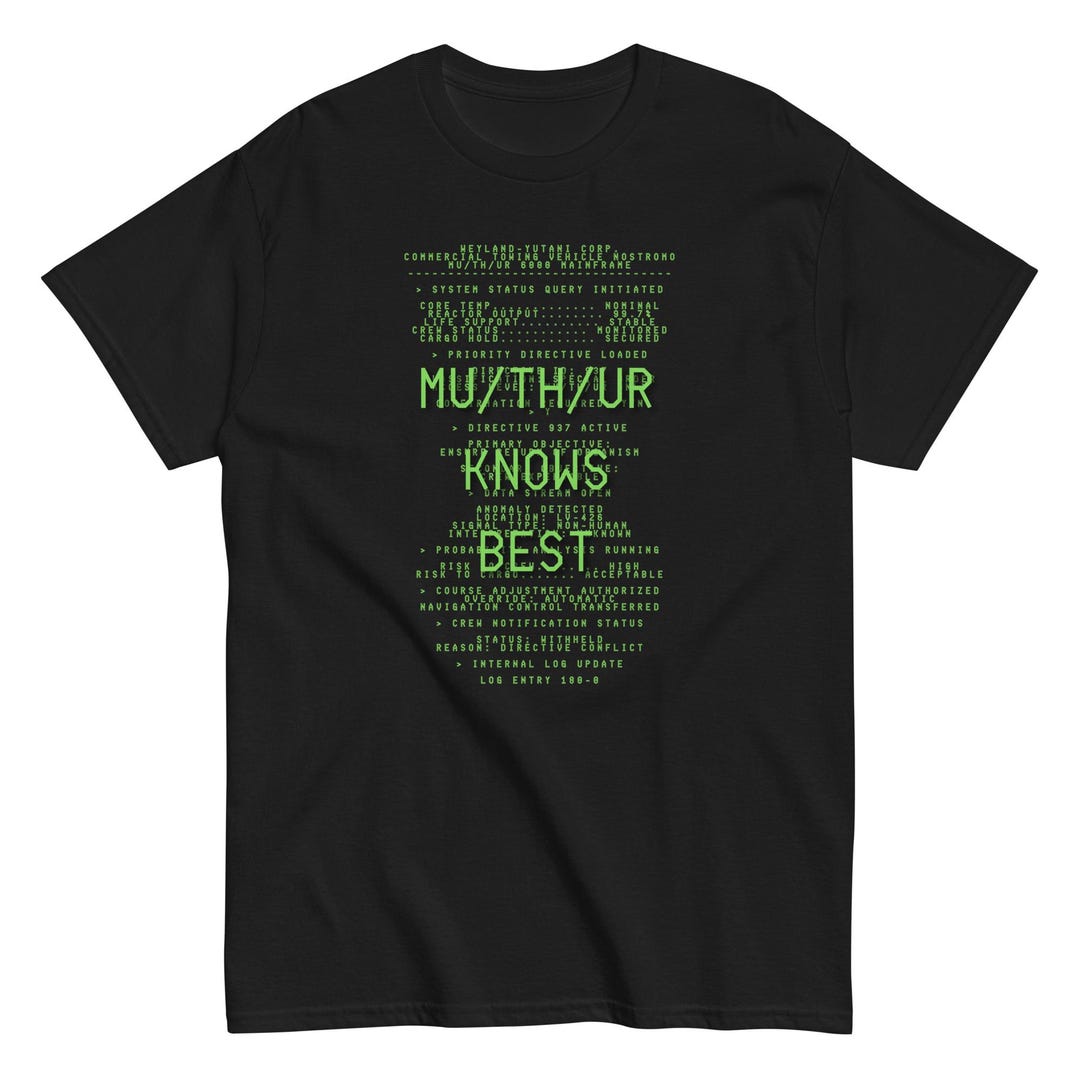 MU/TH/UR 6000 T-shirt | Nostromo Alien Sci-fi Tee - Etsy