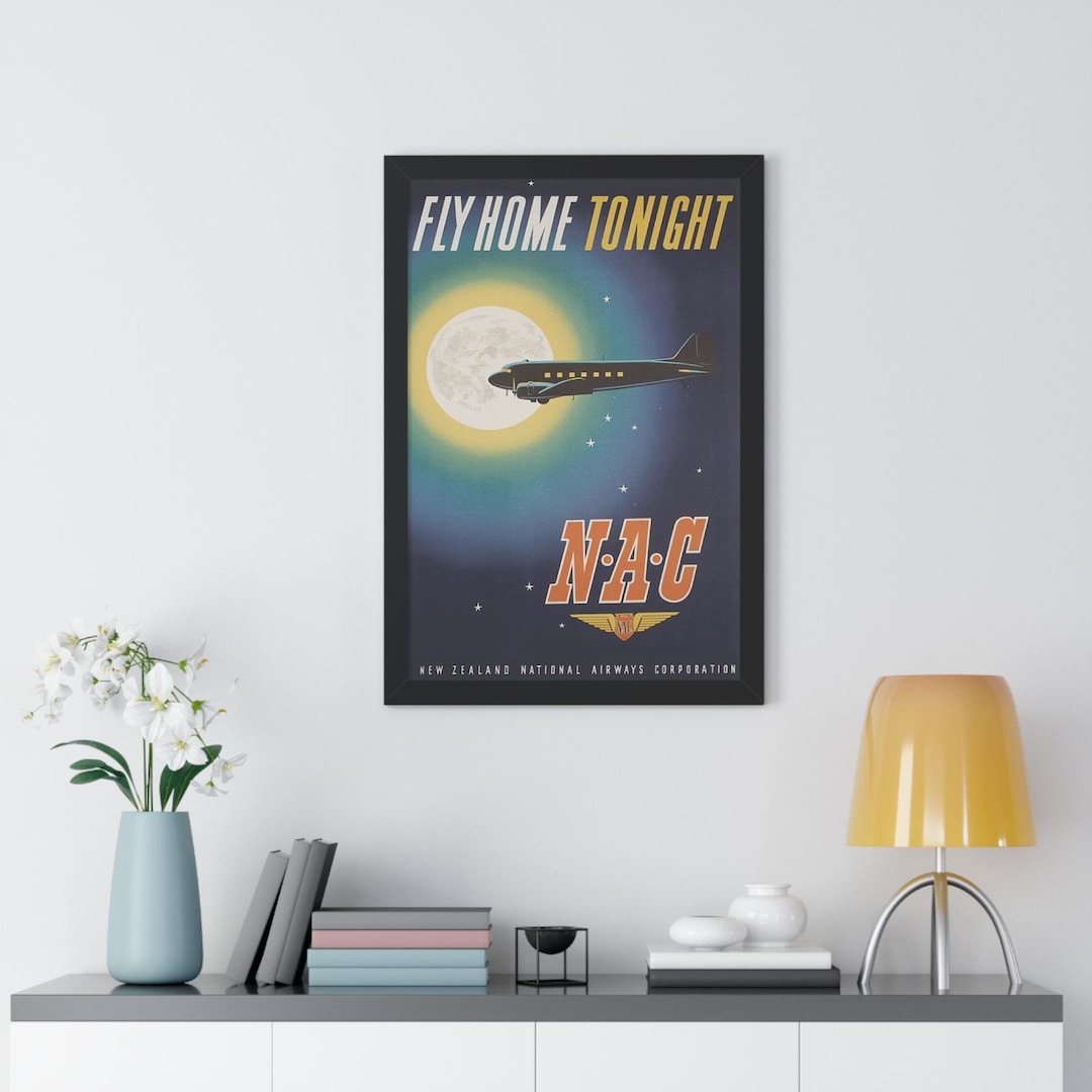 Vintage New Zealand Airline Poster Set, Retro Travel Prints (digital ...