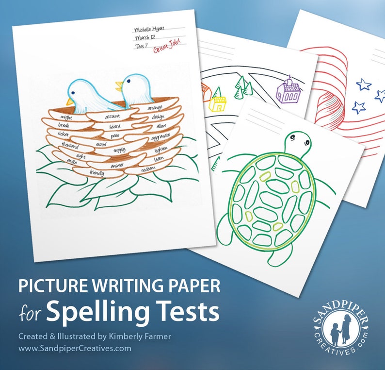 20 Picture Writing Sheets for Spelling Tests - Etsy