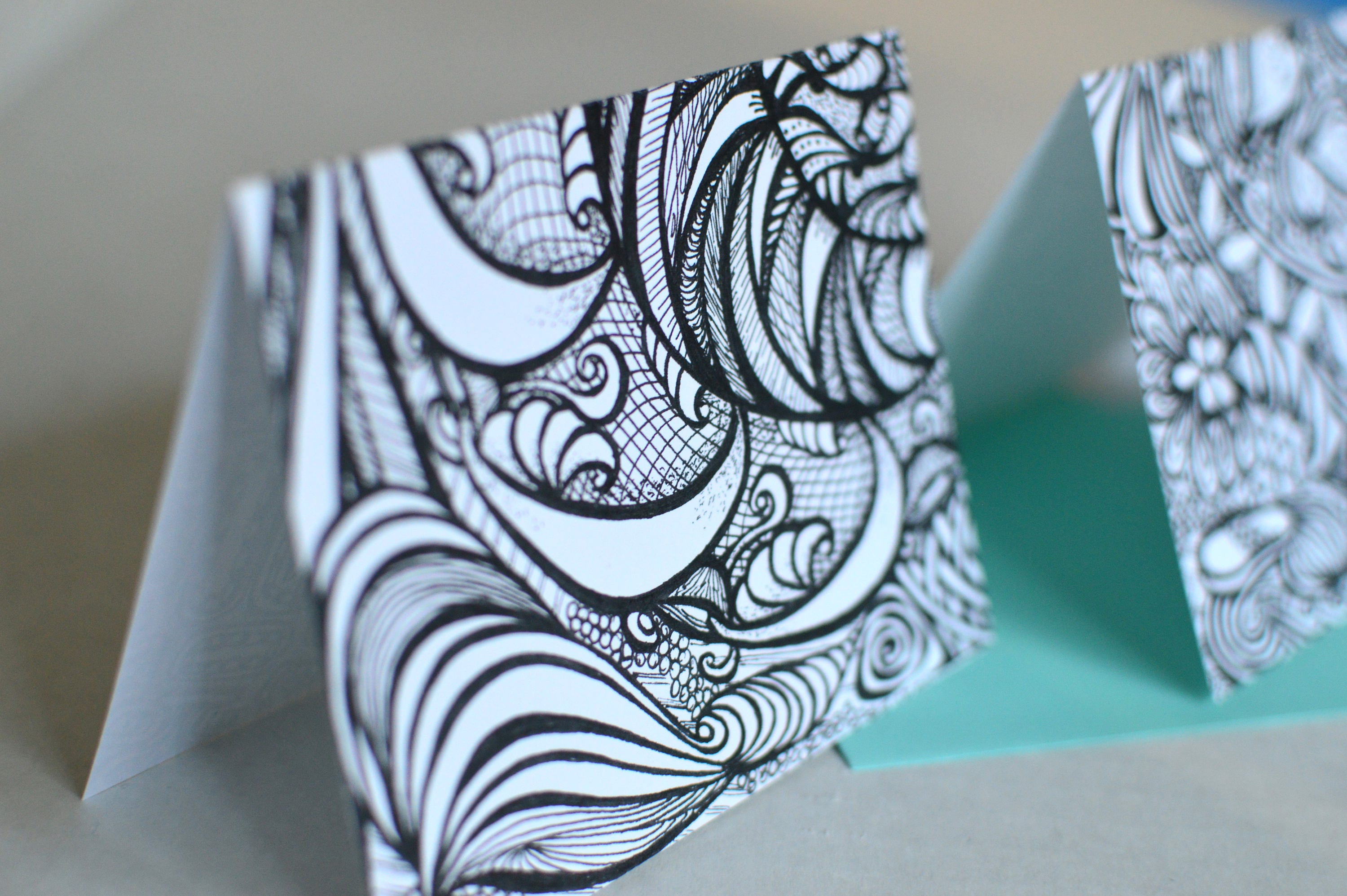 Adult Coloring Note Card Set of 2 - Etsy