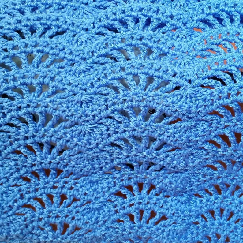 Berry Blue Wavy Shells Crocheted Shawl Ready to Ship - Etsy