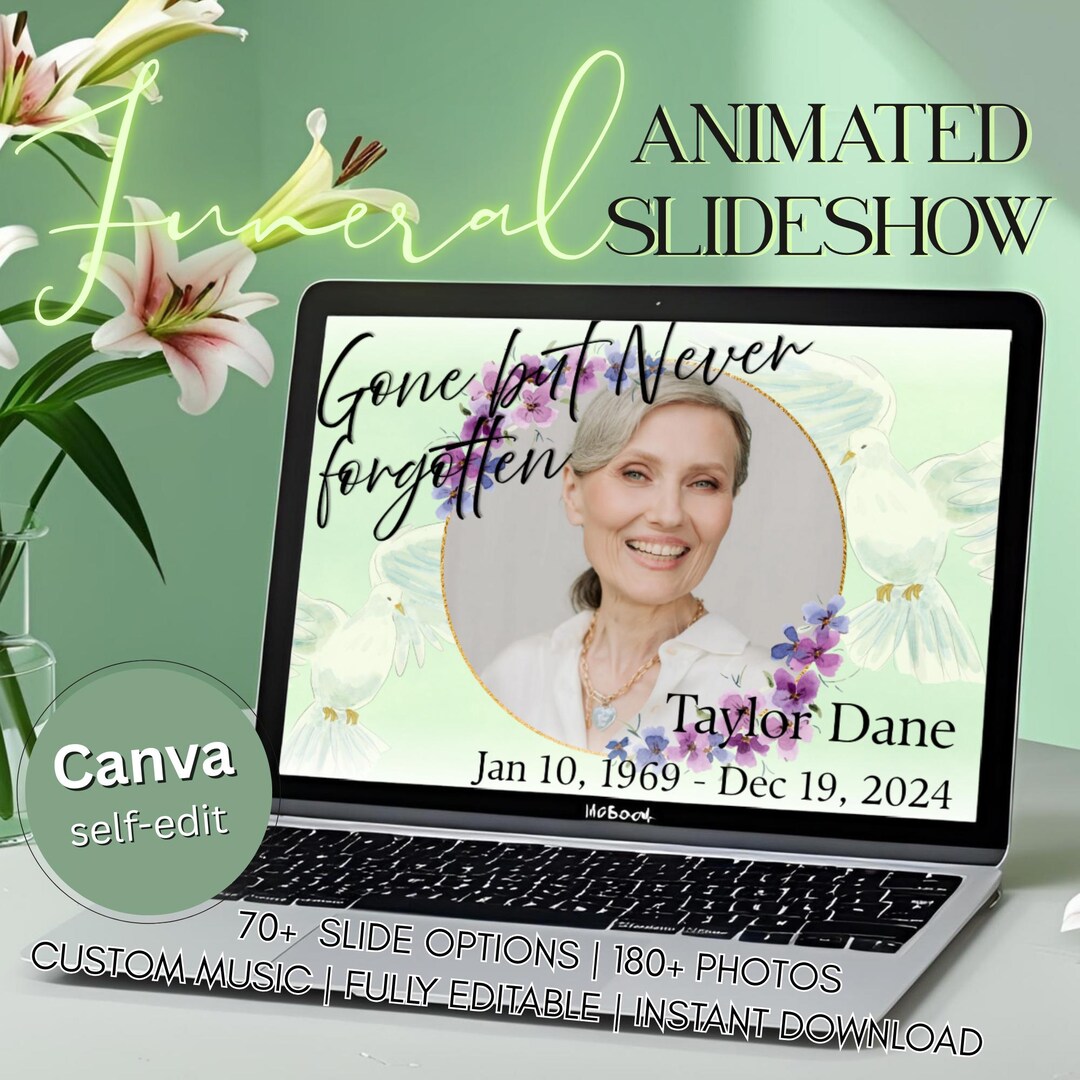 Celebration of Life Slideshow Template: Green Animated Funeral Video ...