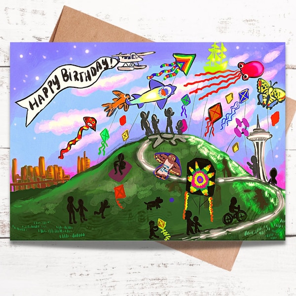 Kite Birthday Card - Etsy