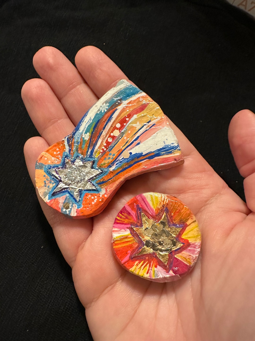 Handmade Air Dry Clay Cosmic Comets Set of 2 - Etsy