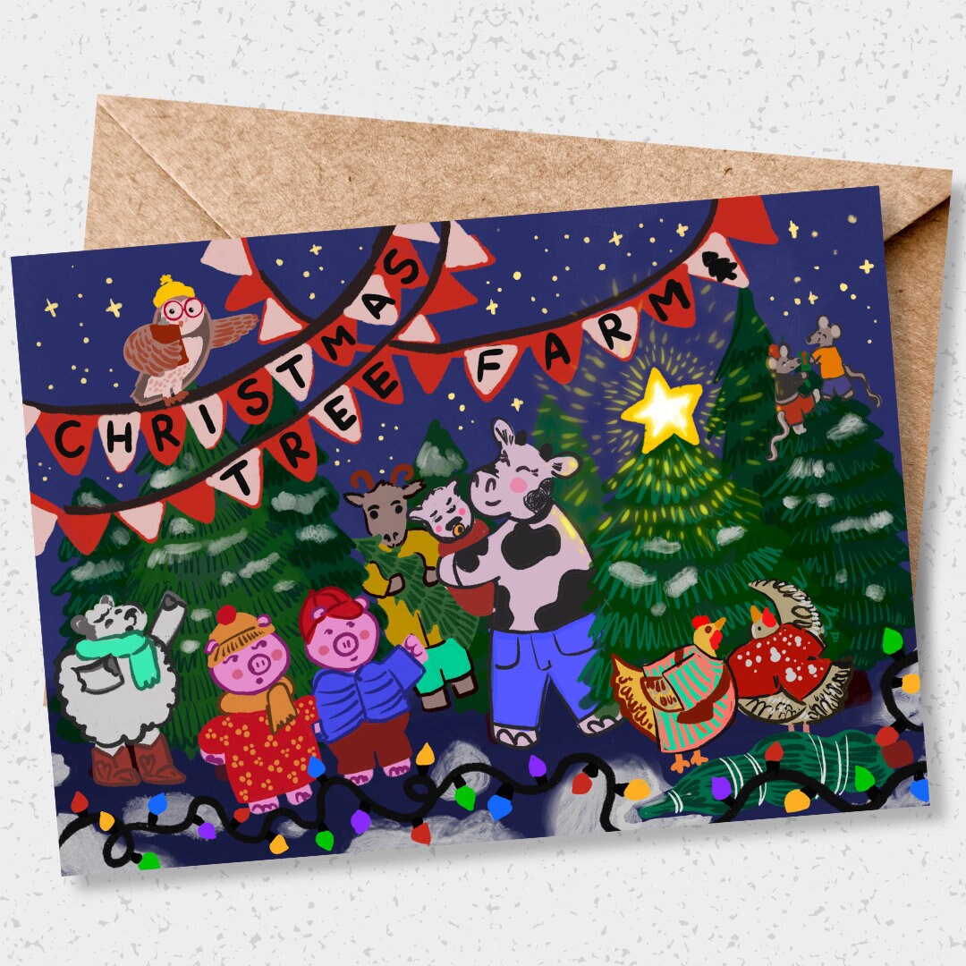 Christmas Tree Farm Holiday Card - Etsy