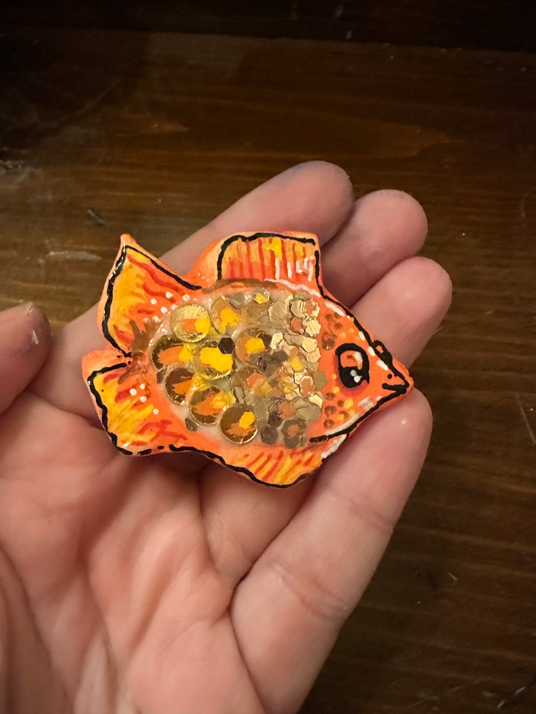 Handmade Air Dry Clay Goldfish Magnet - Etsy