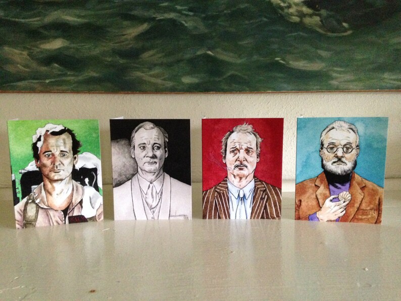 Bill Murray Greeting Card, Royal Tenenbaums, Wes Anderson, Blank Inside ...