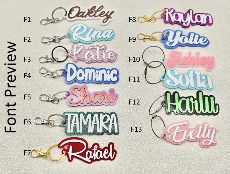 Personalized Acrylic Keychain, Acrylic Name Tag, Backpack Name Tag ...