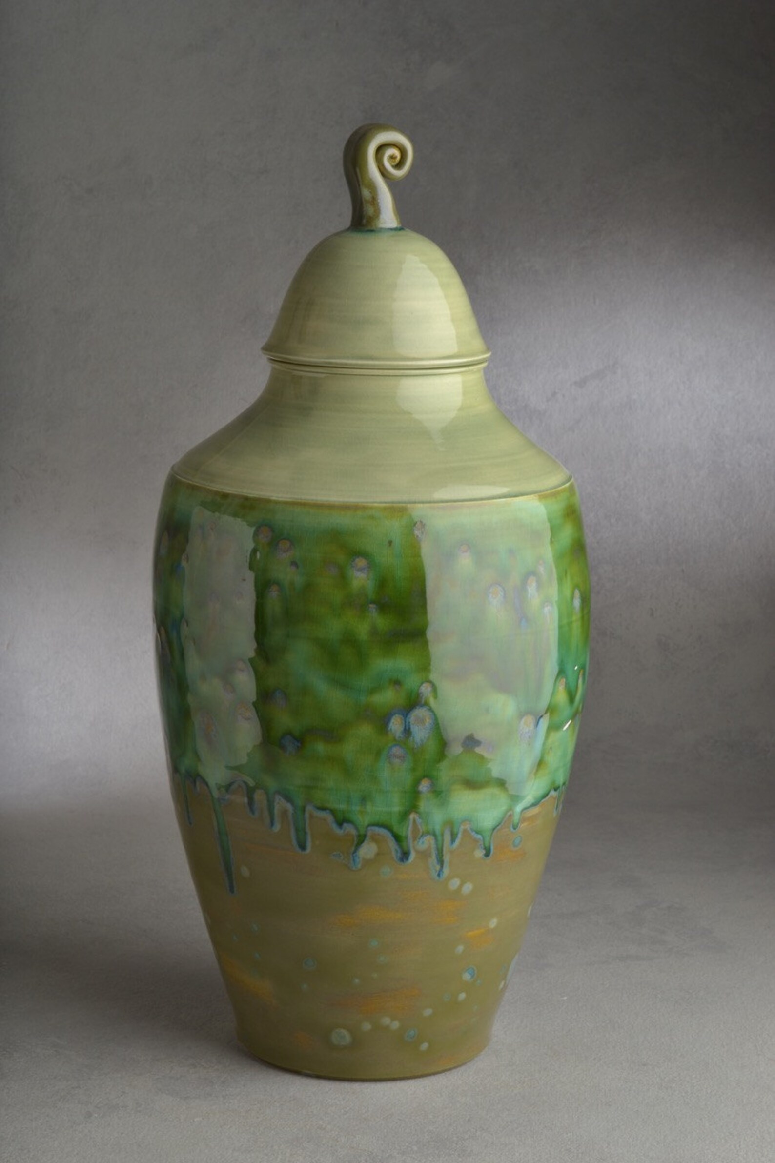 Lidded Jar Ready to Ship Jade Green Lidded Jar by Symmetrical - Etsy