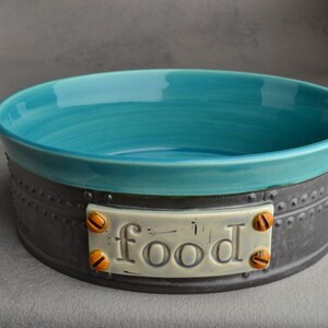 Personalized Dog Bowl Single Sheet Metal Food Ceramic Pet Dish Made to ...