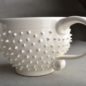 Spiky Mugs: Made to Order Pair of White and Blue Dangerously Spiky ...