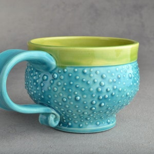 Dottie Mug Made to Order Caribbean Blue Dottie Soup / Cocoa Mug by ...