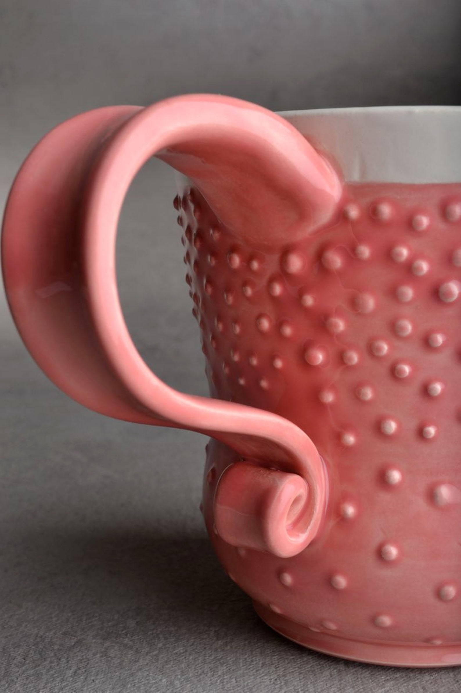 Curvy Dottie Mug Made to Order Pink and White Dottie Mug by - Etsy