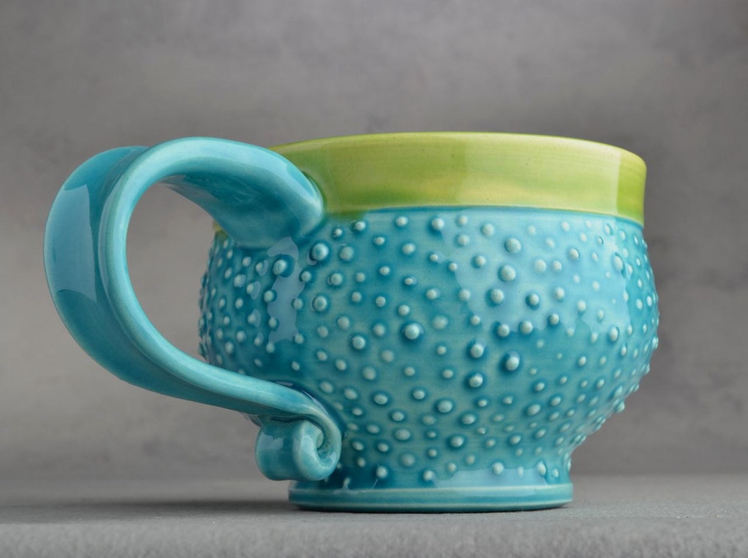 Dottie Mug Made to Order Caribbean Blue Dottie Soup / Cocoa Mug by ...