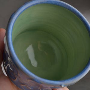 Yunomi Mug Blue Green Curls Stoneware Tea Coffee Mug by - Etsy