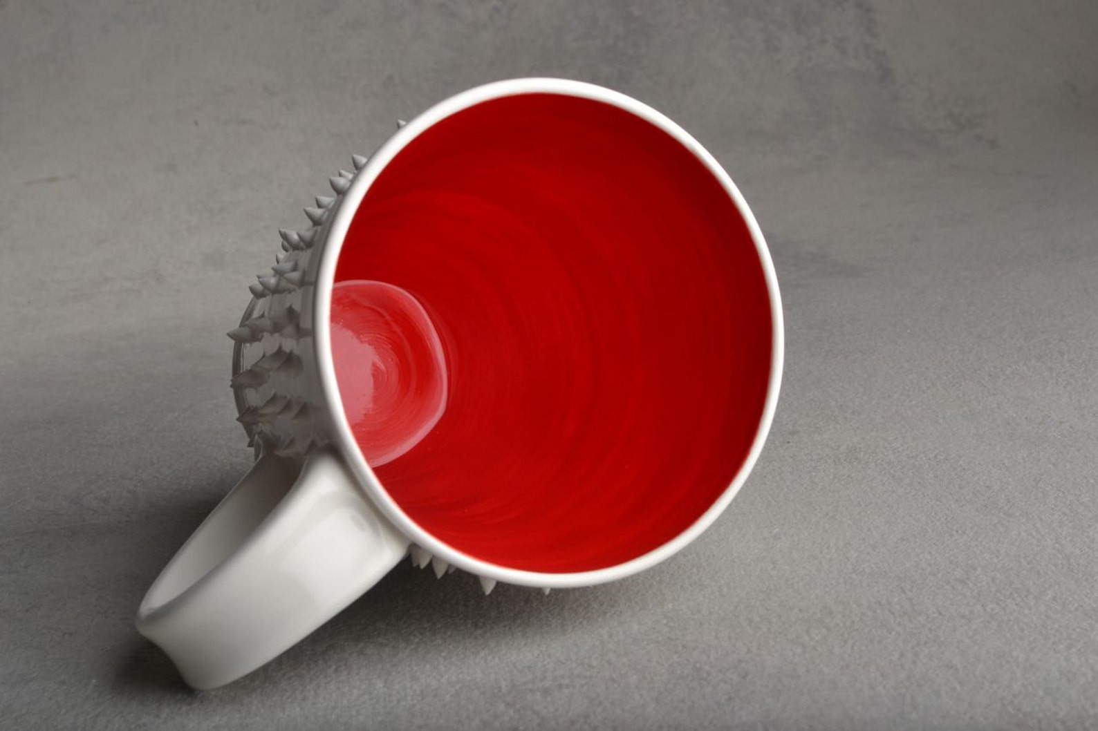 Spiky Mug Made to Order White and Red Dangerously Spiky Mug by - Etsy