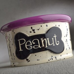 Personalized Slow Feeder Dog Bowl Set Personalized Smooth Ceramic Pet ...