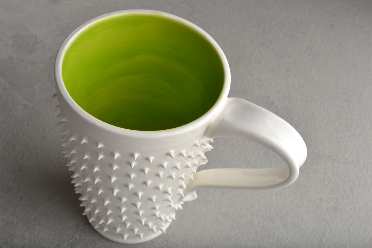 Spiky Mug Made to Order White and Neon Green Dangerously Spiky Travel ...