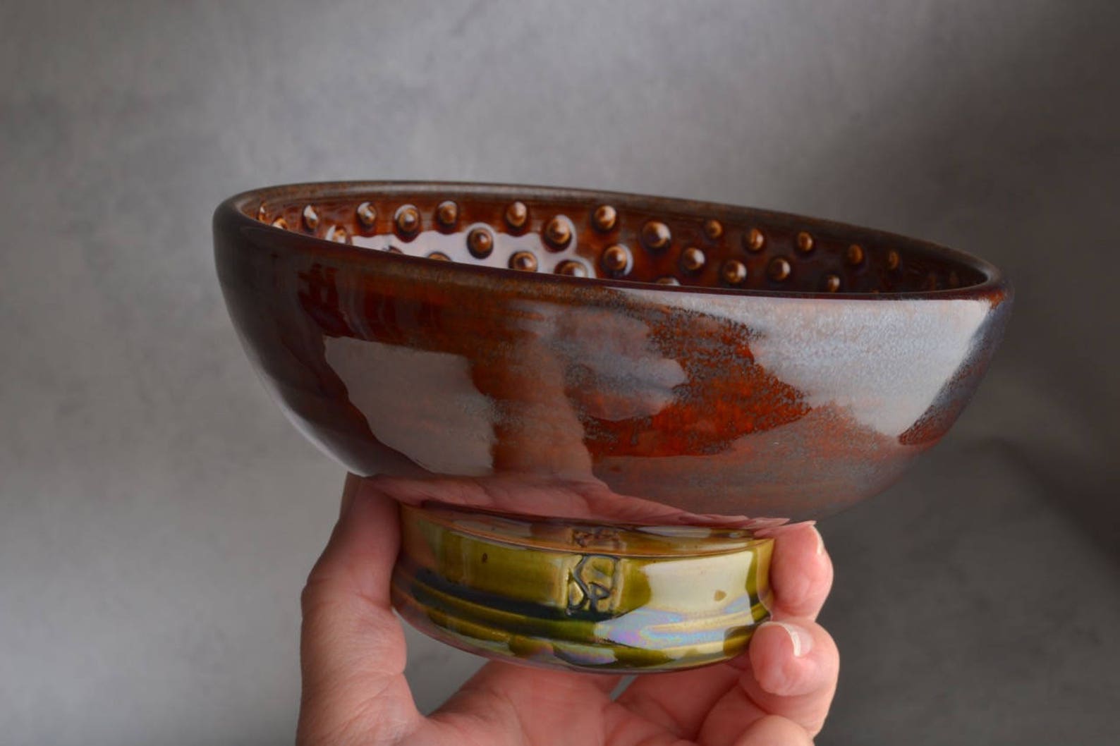 Shaving Bowl Made to Order Leather Brown Dottie Porcelain - Etsy