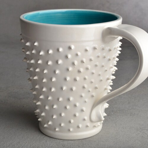 Spiky Mug Made to Order White and Blue Dangerously Spiky Mug - Etsy