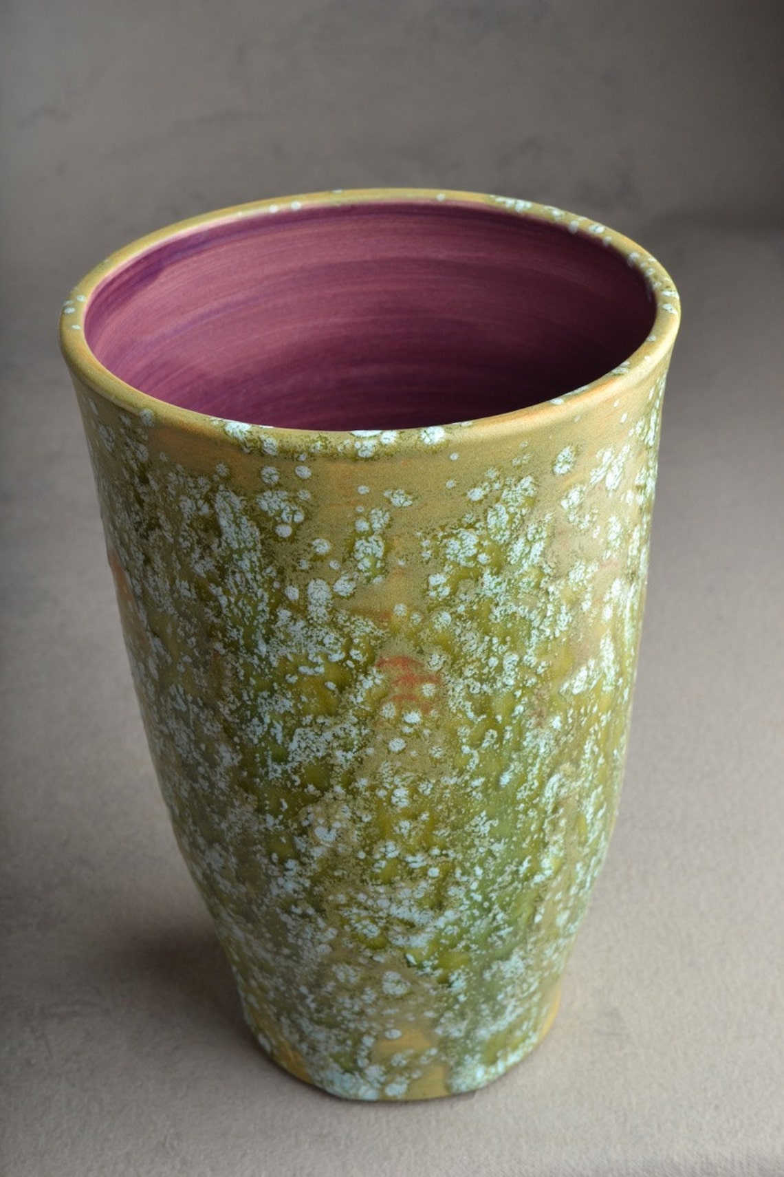 Vase: Wheel Thrown Patina Vase by Symmetrical Pottery Ready To | Etsy