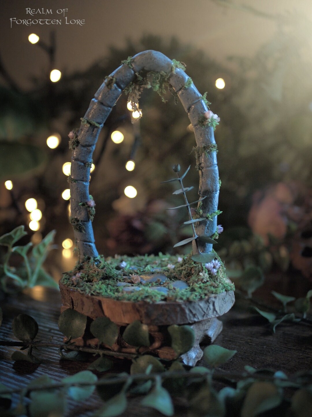 Floral Fairy Portal Stone Archway, Faerie Furniture Fantasy Home Decor ...