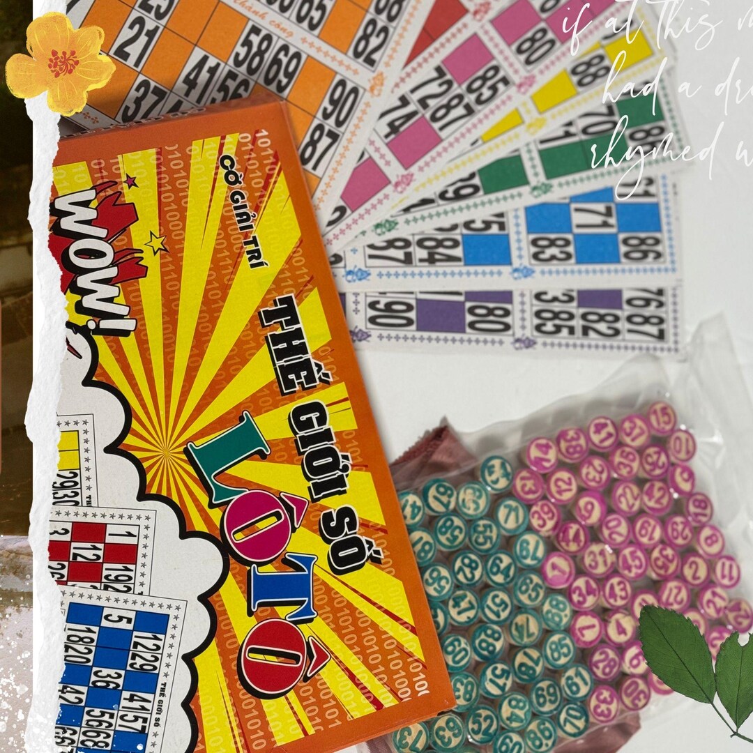 Vietnamese Lô Tô Game Set | Wooden Number Chips + Fabric Bag ...