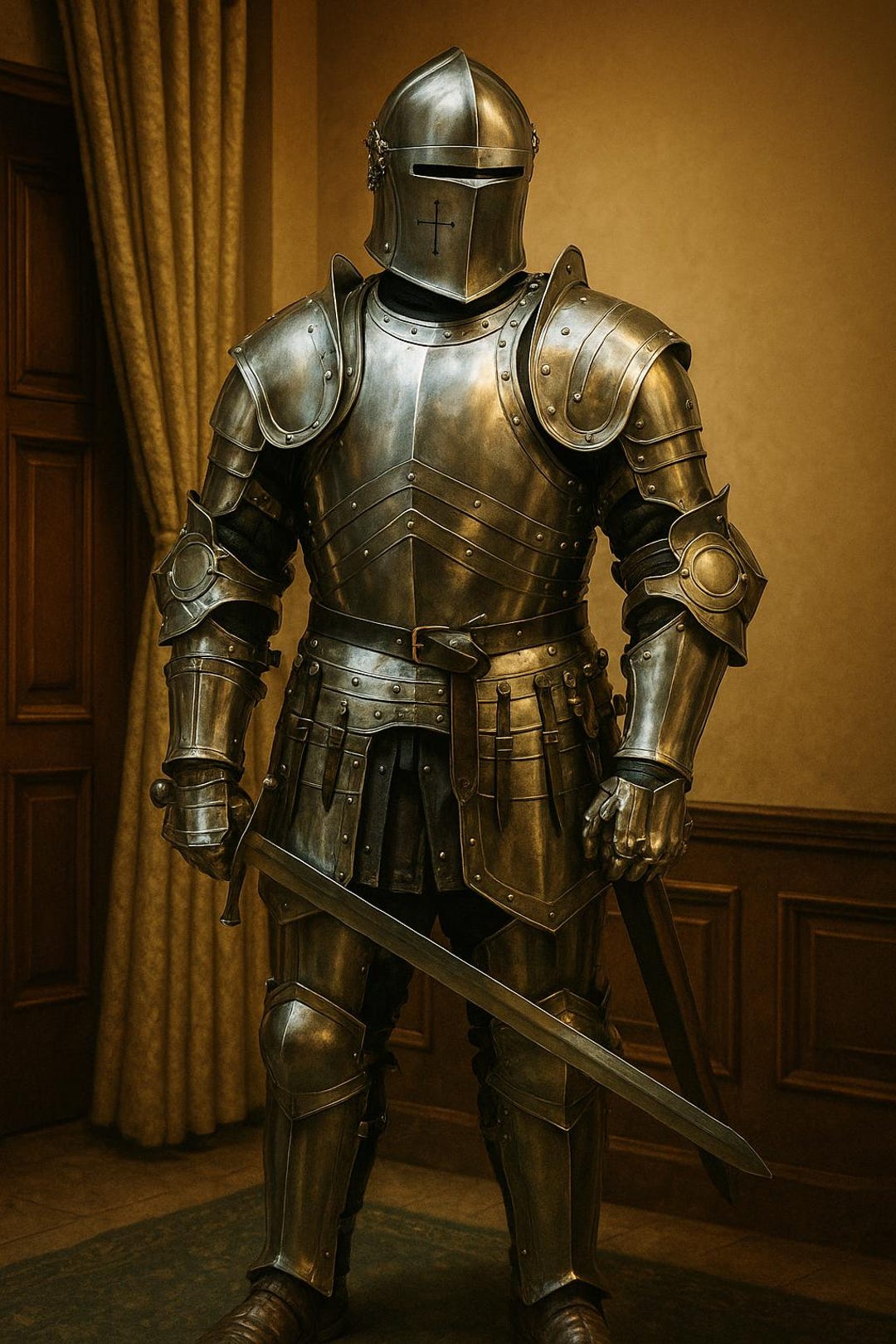 Medieval Regal Knight Handmade Suit of Barbuta Armor for Authentic ...