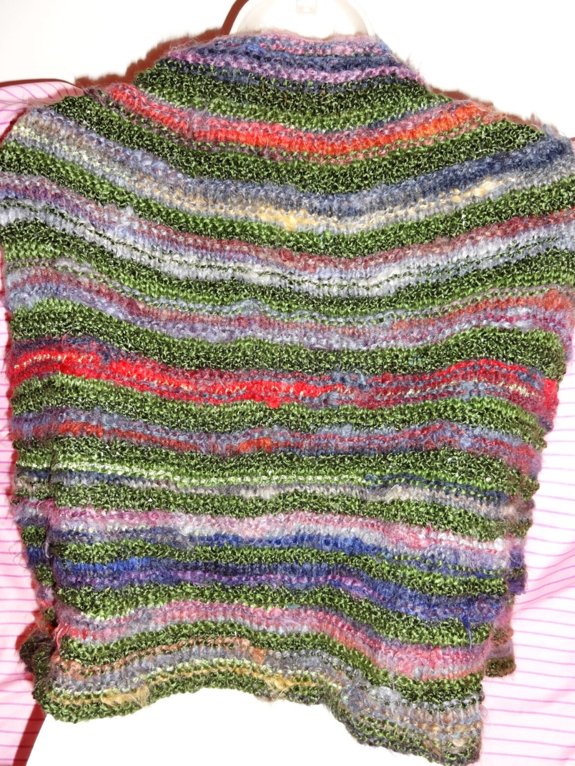 Forest Fae Elven Green and Multi Color Hand Knit Shoulder Shrug ...