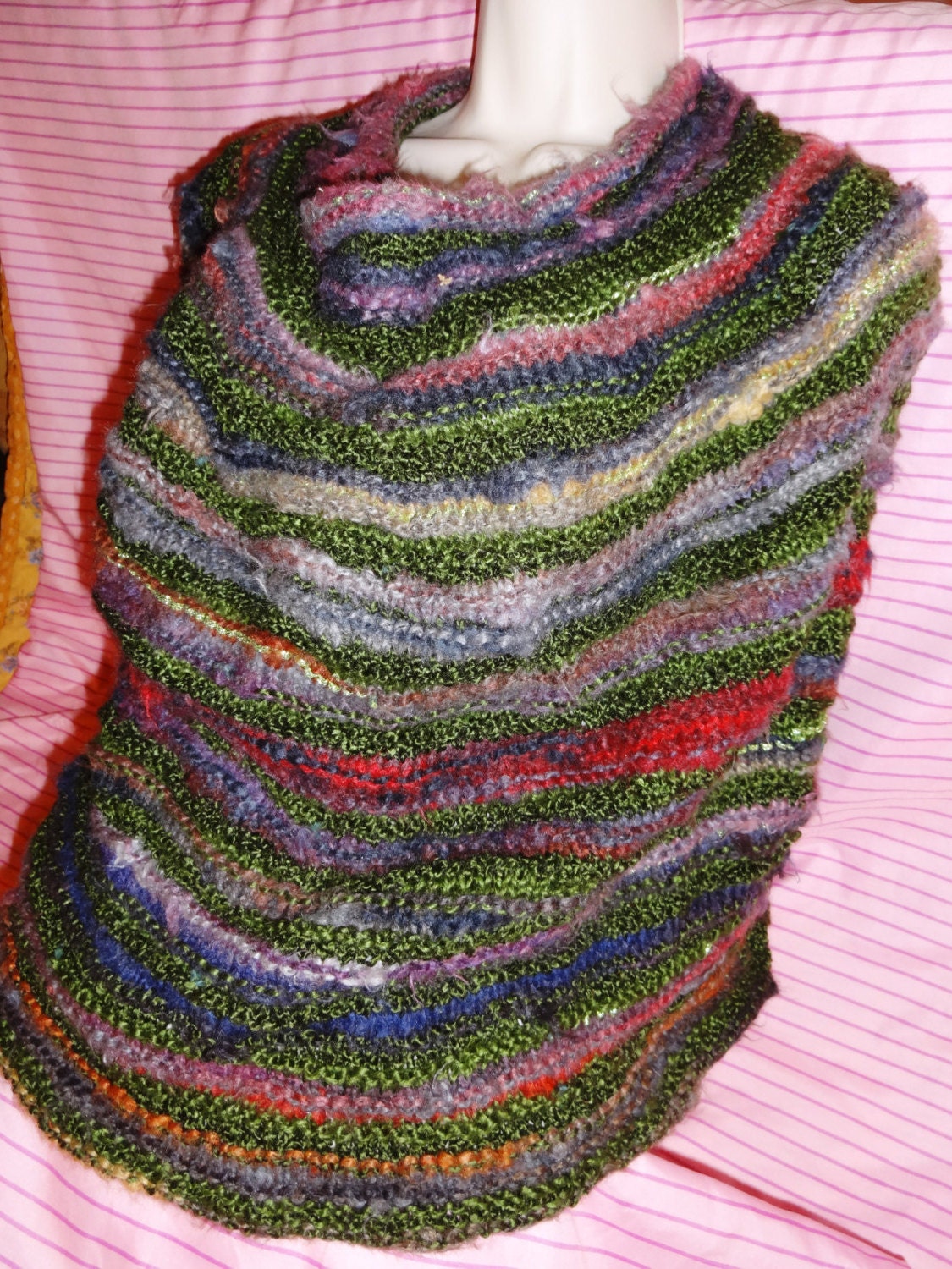 Forest Fae Elven Green and Multi Color Hand Knit Shoulder Shrug ...