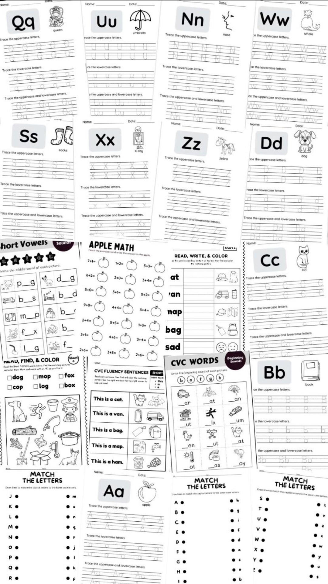 Early Learning Mega Workbook for Kids Ages 3–6: CVC Words, Phonics ...