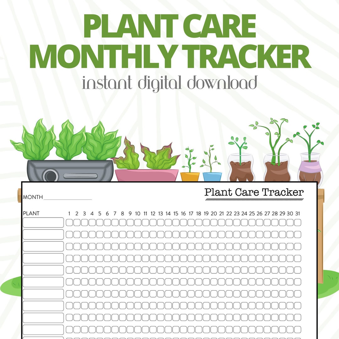 Plant Care Tracker / Plant Watering Tracker - Printable and Fillable ...