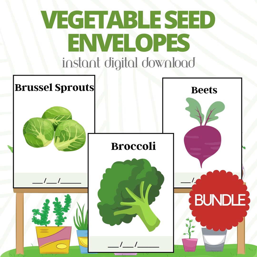 55 Printable Vegetable / Herb Seed Packets // Digital Download ...