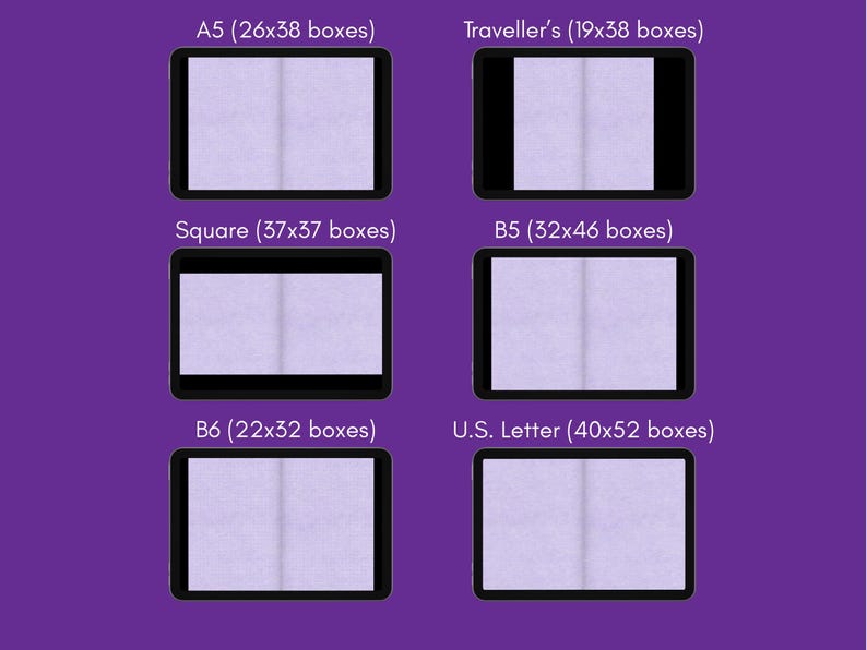 Digital Lavender A5 Dot Grid Bullet Journal Spreads, Blank Traveler's ...