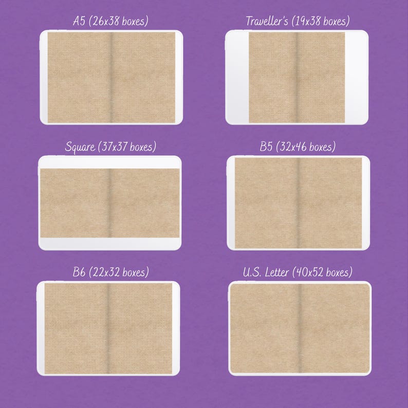 Digital A5 Dot Grid Bullet Journal Spreads, Blank Traveler's Notebook ...