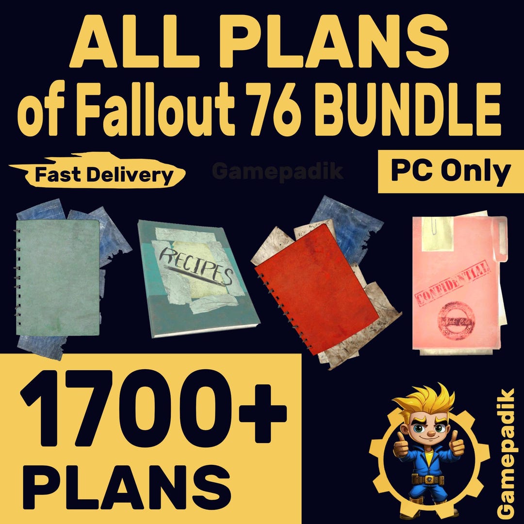 Fallout 76 Plans Bundle (PC) | 1700+ Crafting Recipes - Etsy