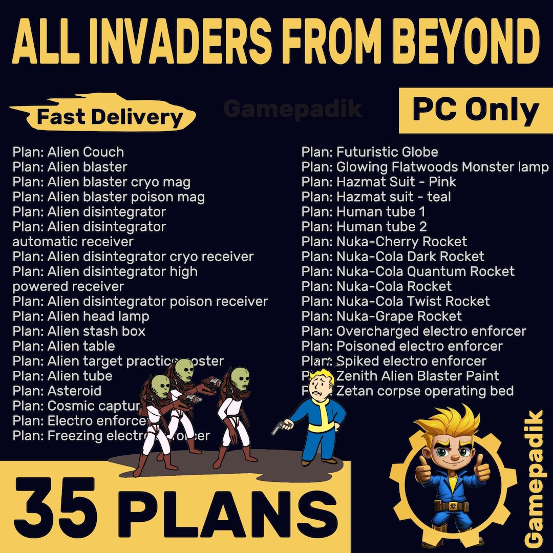 Fallout 76 |PC| - All Invaders From Beyond Plans - 35 Pcs. | Fast ...
