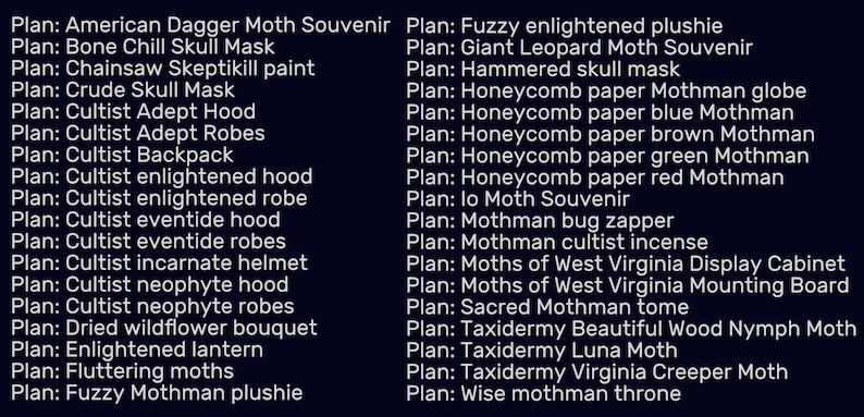 Fallout 76 |PC| - All the Mothman Equinox Plans - 36 Pcs. | Fast ...