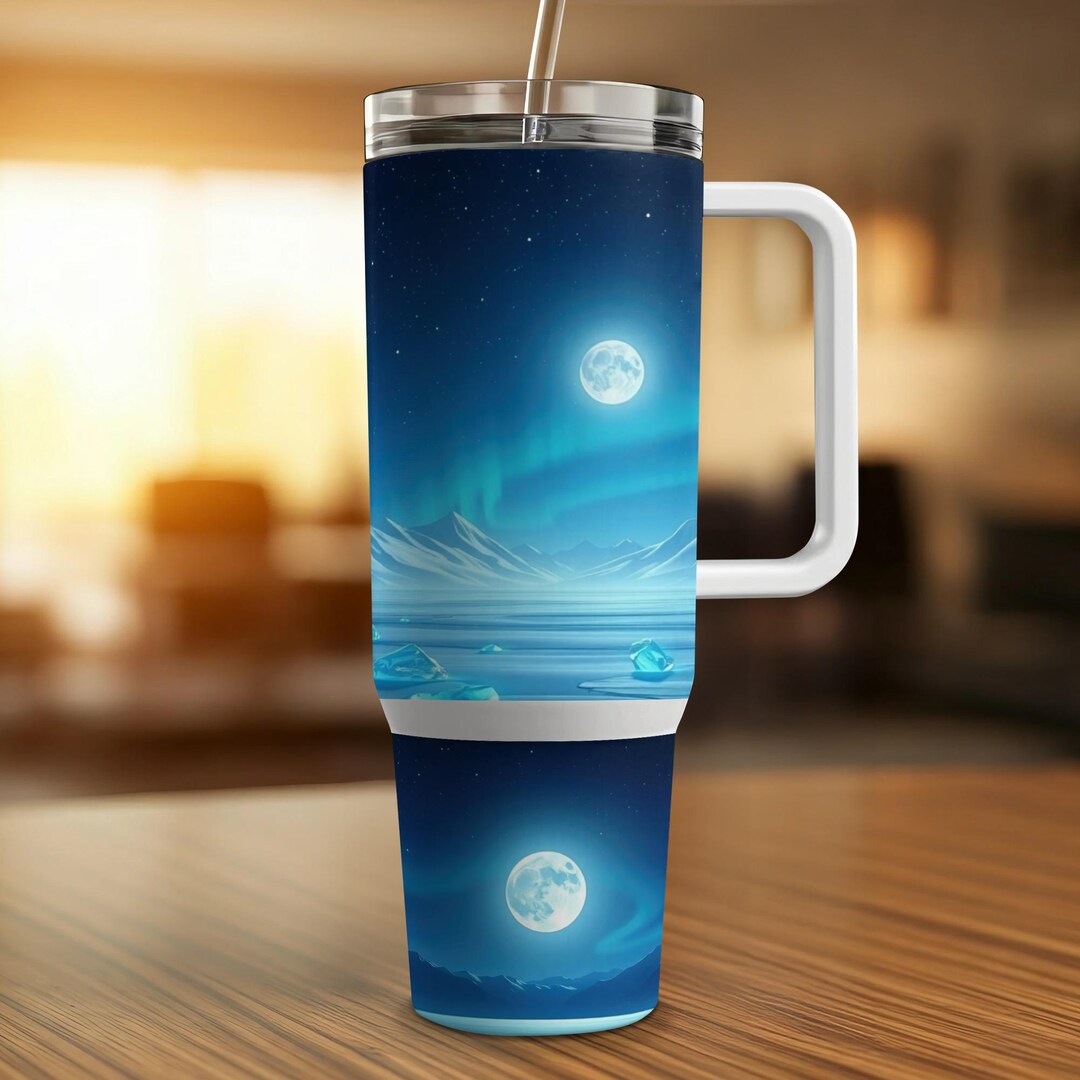 40oz Aurora Tumbler Wrap, Northern Lights Sublimation Designs, Winter ...