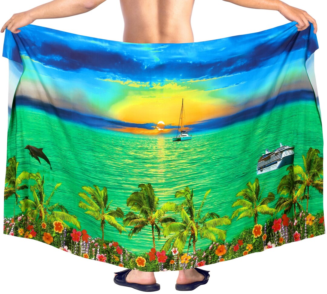 La Leela Mens Beach Cover Up Lava Lava Sarong Swimsuit Wrap Etsy