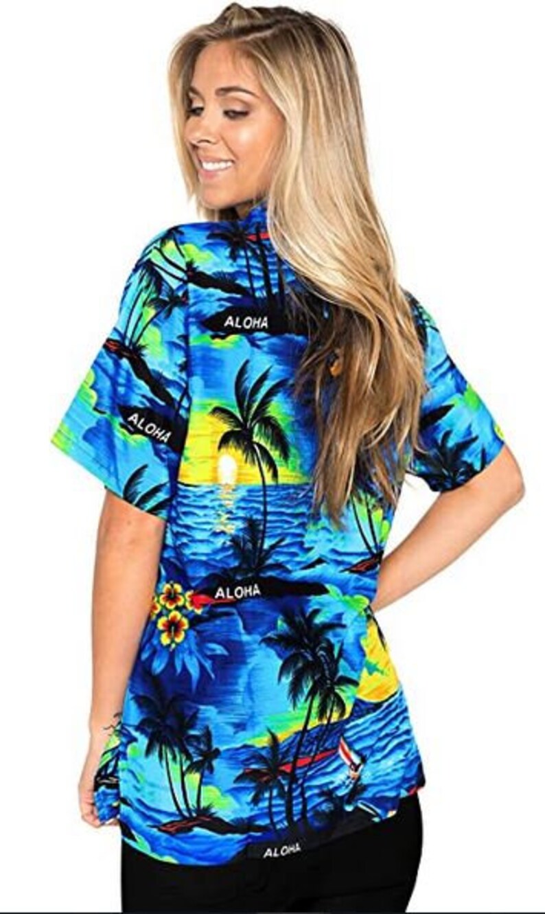 La Leela Women Plus Size Hawaiian Shirt Regular Fit Short Etsy