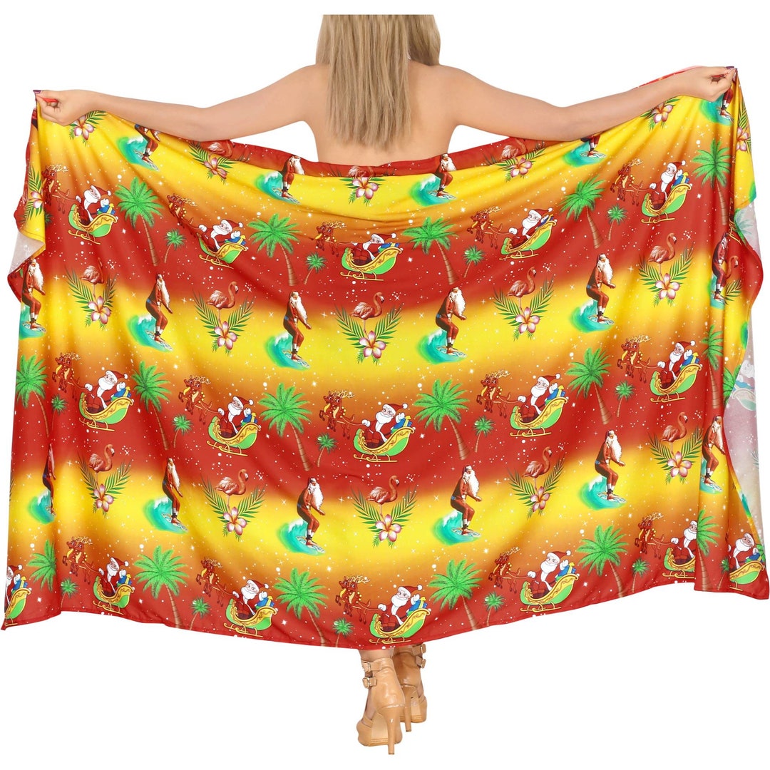 LA LEELA Women's Christmas Palm Tree Flamingo Swimsuit - Etsy UK