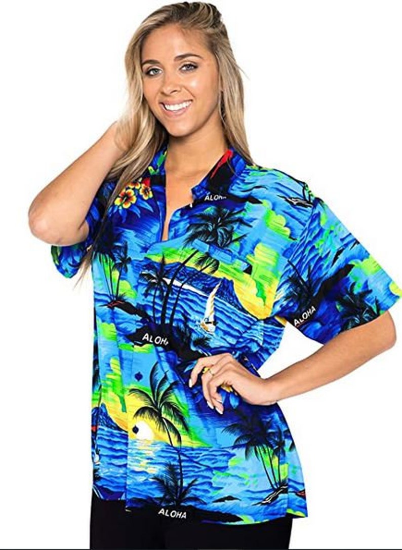 La Leela Women Plus Size Hawaiian Shirt Regular Fit Short Etsy